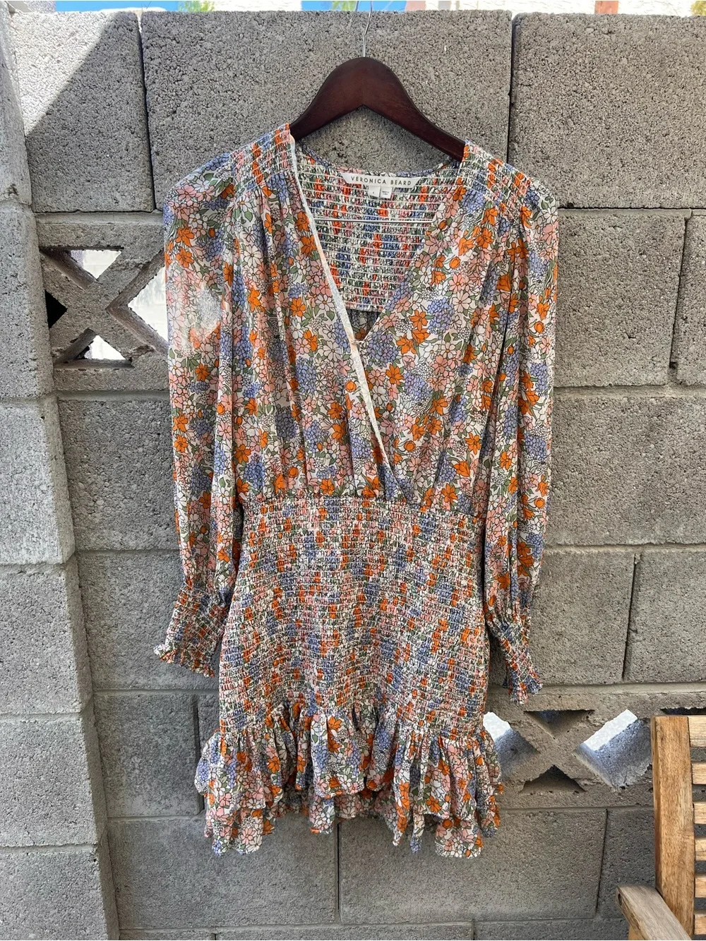 Veronica Beard | Dresses | Veronica Beard Saera Floral Smocked Mini ...